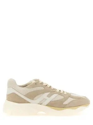 Hogan Low Top Sneaker With Logo - Beige