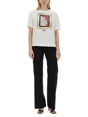Moschino Satin Blouse Still Life With Heart