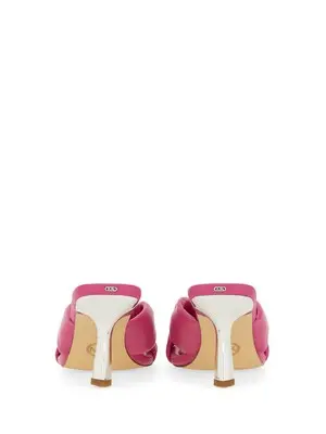 Michael Kors Elena Leather Sandals - Fuchsia