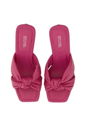 Michael Kors Elena Leather Sandals - Fuchsia