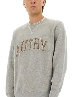 AUTRY Crewneck Sweatshirt With Logo - Grey