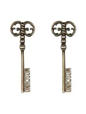 Moschino Logo Earrings - Silver
