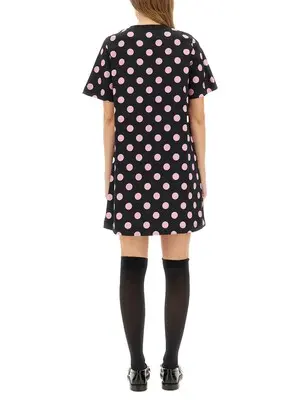 Moschino Teddy Polka Dots Dress - Black