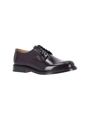 Miu Miu Church's Leather Derby Shoes - Red