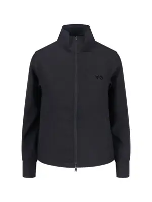 Y3 Logo Zip Sweatshirt - Black