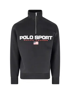 Y3 Logo Zip Sweatshirt - Black