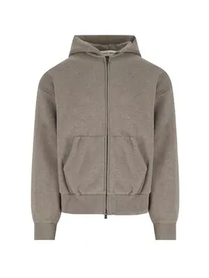 Y3 Logo Zip Sweatshirt - Taupe