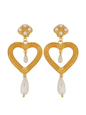 Moschino Heart Shaped Drop Earrings - Multicolour
