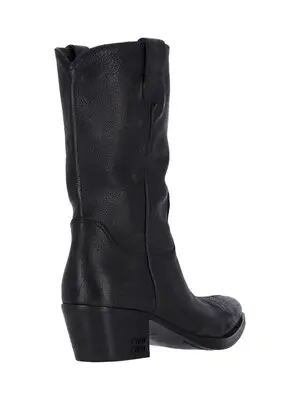 Miu Miu Logo Boots - Black