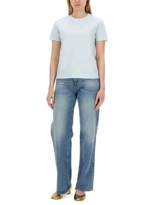 LANVIN T-shirt With Logo - Azure