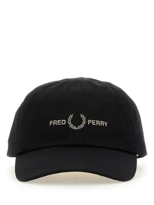 Fred Perry Baseball Cap With Logo - Black