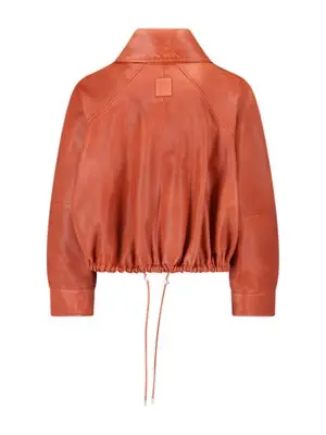 Miu Miu Lamb Leather Jacket - Orange