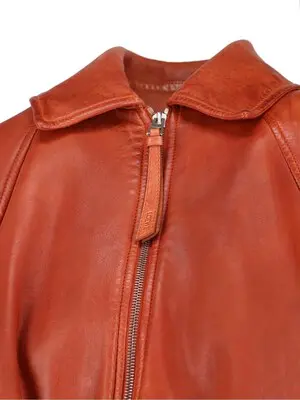 Miu Miu Lamb Leather Jacket - Orange
