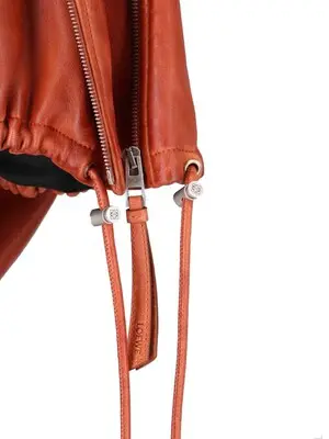 Miu Miu Lamb Leather Jacket - Orange