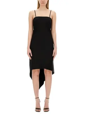 Helmut Lang Dress With Scarf Hem - Black