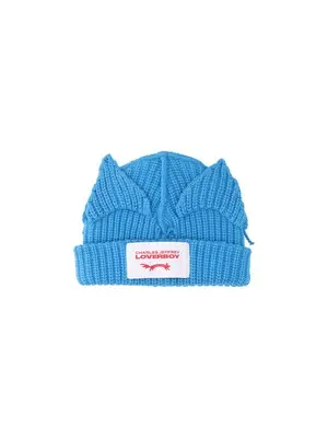 Moncler Logo Beanie Light Blue