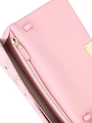 Mcm Large Wallet With Logo Shoulder Strap - Pink