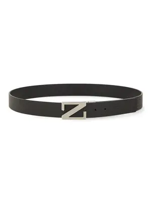 Zegna Reversible Belt With Monogram Buckle - Black