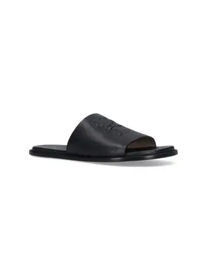 Loewe Anagram Flex Slide Sandals - Black