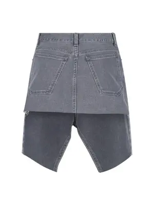 Miu Miu Denim Mini Skirt - Gray