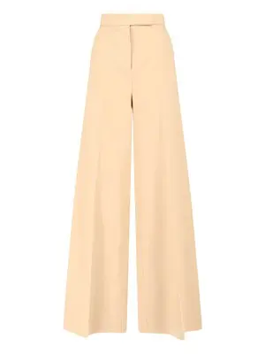 Max Mara Wide Leg Cotton Pants - Beige