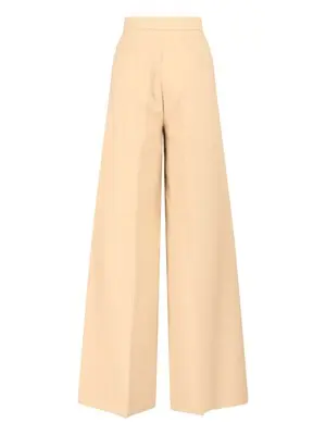 Max Mara Wide Leg Cotton Pants - Beige