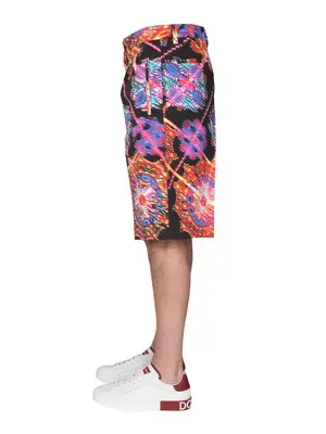 Dolce & Gabbana Bermuda Shorts With Luminary Print - Multicolour