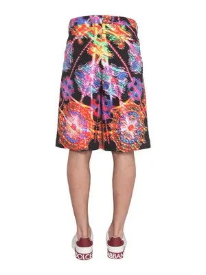 Dolce & Gabbana Bermuda Shorts With Luminary Print - Multicolour