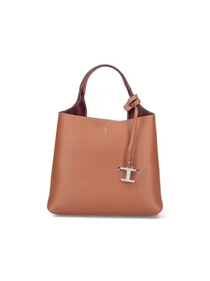 TOD'S Hammered Leather Handbag - Brown