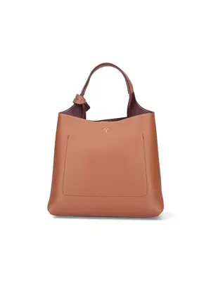 TOD'S Hammered Leather Handbag - Brown