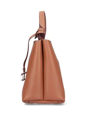 TOD'S Hammered Leather Handbag - Brown