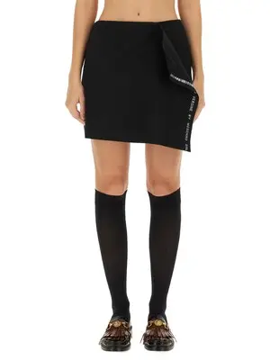 Moschino Wool Wrap Mini Skirt