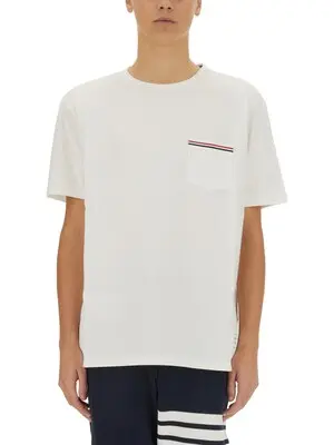 Thom Browne T-shirt With Pocket - White