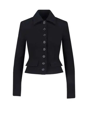 LARDINI Virgin Wool Knitted Jacket - Black