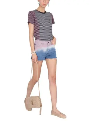 Saint Laurent Tie Dye Denim Shorts