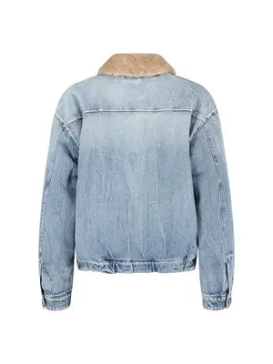 Miu Miu Logo Denim Jacket - Light Blue