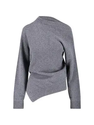 RÓHE Asymmetrical Wool-cashmere Sweater - Gray