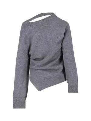 RÓHE Asymmetrical Wool-cashmere Sweater - Gray