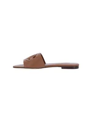 Valentino Garavani Logo Slide Sandals - Brown
