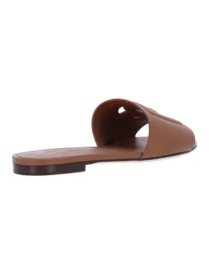 Valentino Garavani Logo Slide Sandals - Brown