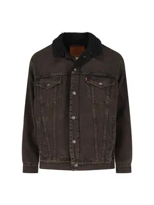 LEVI'S STRAUSS Sherpa Denim Jacket - Brown
