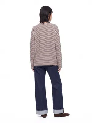 Miu Miu Junya Watanabe Striped Cotton And Cashmere Blend Sweater - Brown
