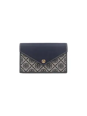 Tory Burch T Monogram' Chain Wallet - Blue