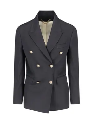 Balmain Double-breasted Cashmere Blazer - Black
