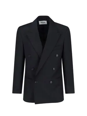 Kiton Double-breasted Cashmere Blazer - Black