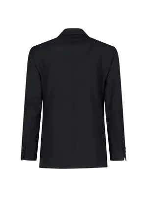 Kiton Double-breasted Cashmere Blazer - Black