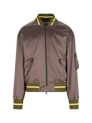 AND WANDER Logo Zip Jacket - Taupe