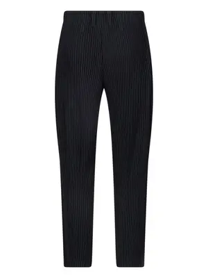 Issey Miyake Pleated Straight Leg Pants - Black
