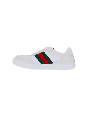 Gucci Screener "gg" Fabric Insert Sneakers - White