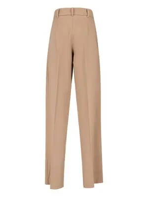 Sportmax Virgin Wool Straight Leg Pants - Brown